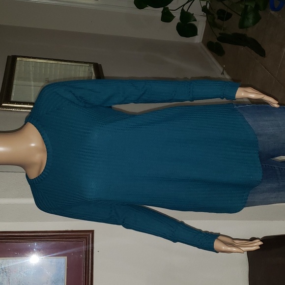 Chaser | Sweaters | Chaser Xs Turquoise Long Sleeve Thermal Waffle Knit ...